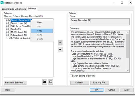 how to add column data to existing database with teststand ni