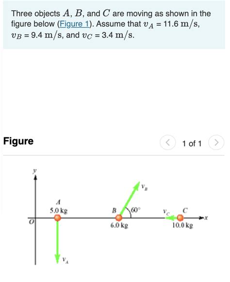 Solved Three Objects A B And C Are Moving As Shown In