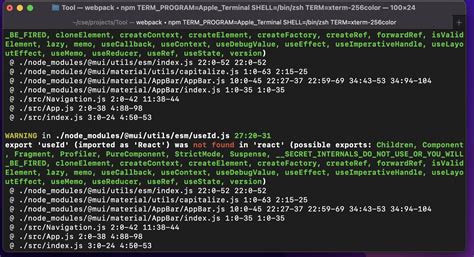 reactjs react is giving error export useid imported as react