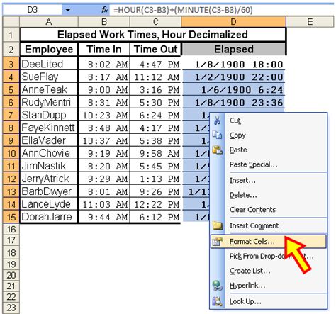 tom s tutorials for excel converting an elapsed time to a decimal