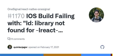 ios build failing with ld library not found for lreact native
