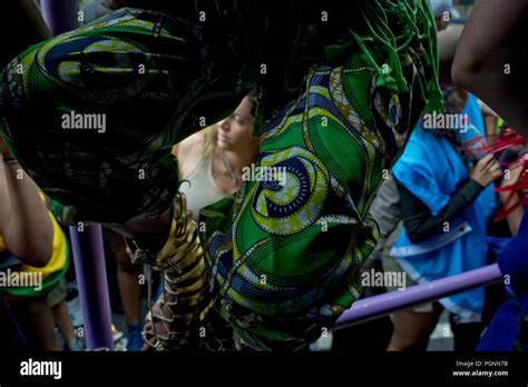 Revellers Dancing At Notting Hill Carnival 2018 London England Uk