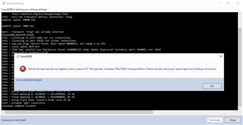 debugging the esp32 c3 device with jtag visualgdb tutorials