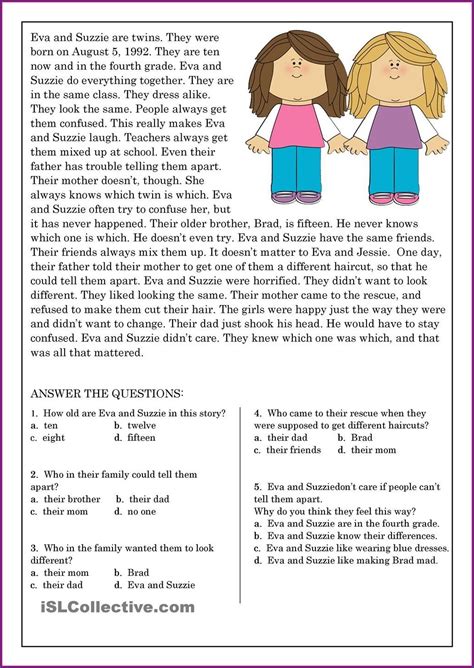 Advanced Reading Comprehension Exercises With Answers Pdf Worksheet