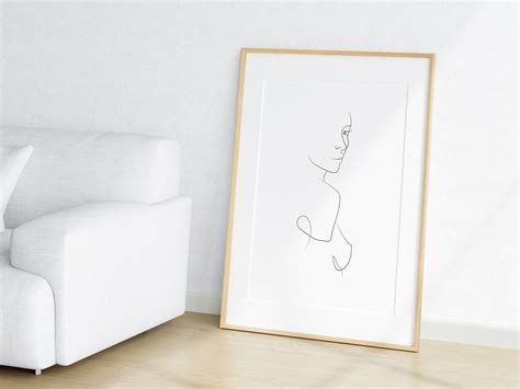 Printable Naked Woman Line Art Poster Girl Body Print One Line Draw