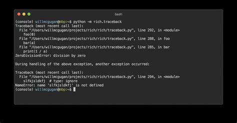better python tracebacks with rich