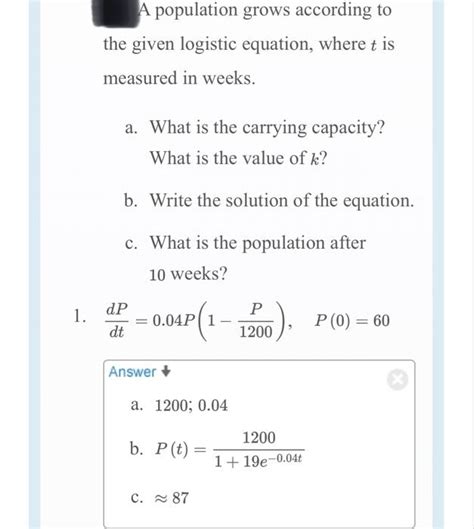 [solved] A Population Grows According To The Given Logisti
