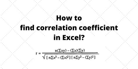 how to find the correlation coefficient in excel quickexcel