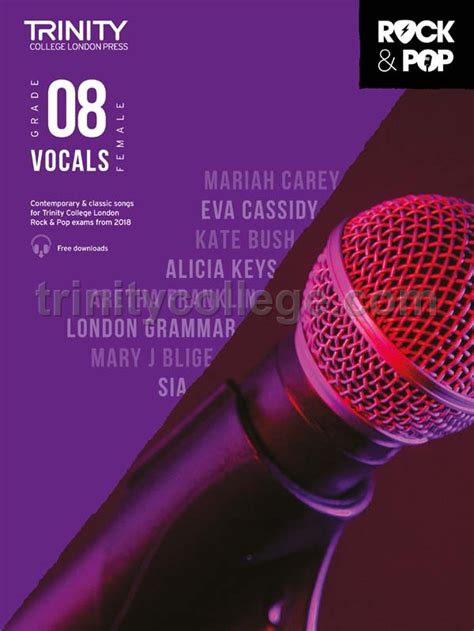 various trinity rock and pop 2018 vocals grade 8 female