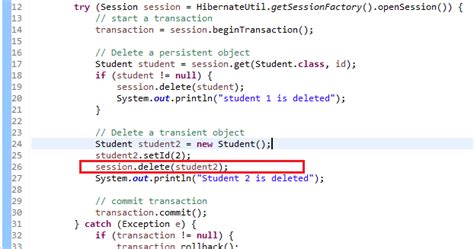 hibernate delete or remove an entity example