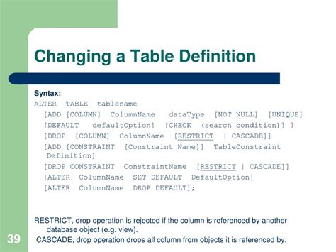 ppt sql 99 schema definition constraints queries