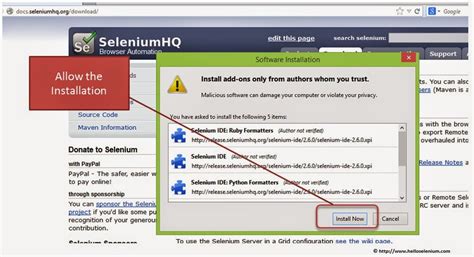 how to install selenium ide hello selenium