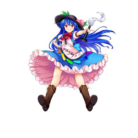 Safebooru 1girl Black Headwear Blue Hair Blue Skirt Boots Bow Bowtie