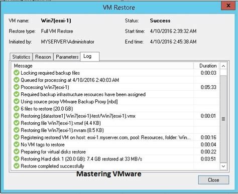 veeam backup replication restore vm 13 mastering vmware