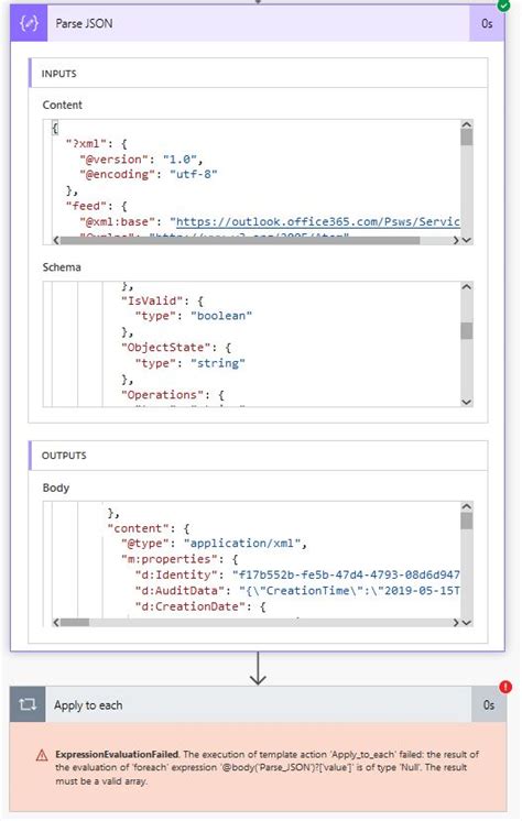 parse json returning null on apply to each loop on power platform