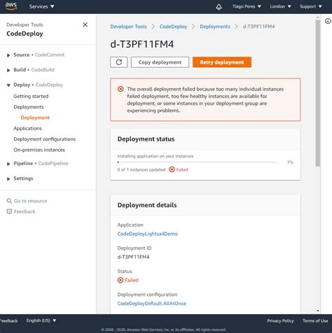 amazon web services setup codepipeline deploy step has a status of