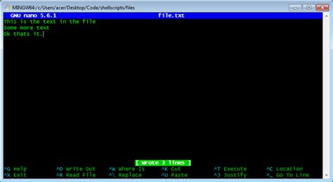 how to create a text file using the command line in linux geeksforgeeks