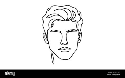 Continuous Line Drawing Of Man Profile Abstract Man Face Minimalistic