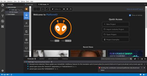 platformio buttons not showing on vscode · issue 111 · platformio