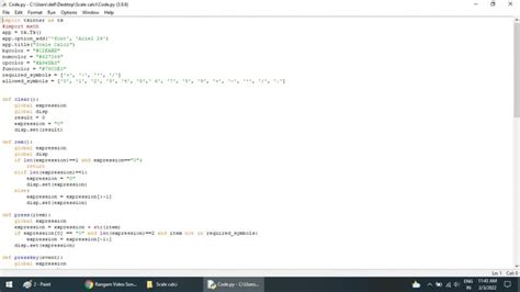 python program to basic scale calci using the python tkinter kashipara