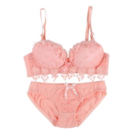 Women Push Up Bra Set Girl Floral Lace Underwear Set Underwire