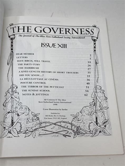 The Governess The Journal Of The Alice Kerr Sutherland Society