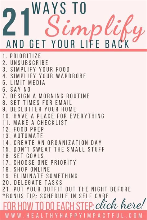 21 Easy Ways To Simplify Your Life Right Now Life Get Your Life