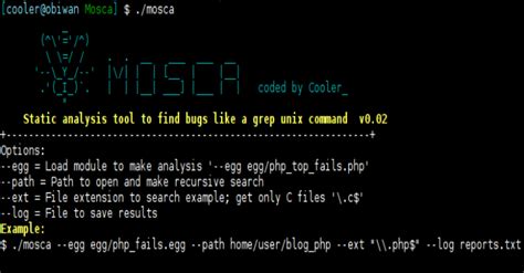 mosca manual search tool to find bugs like a grep unix command