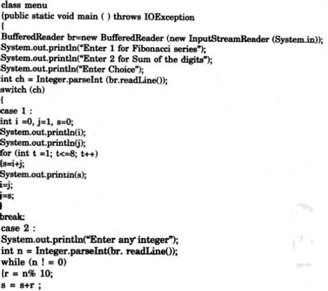 using the switch statement write a menu driven program to sarthaks