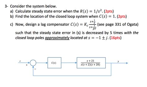 solved 3 consider the system below a calculate steady s