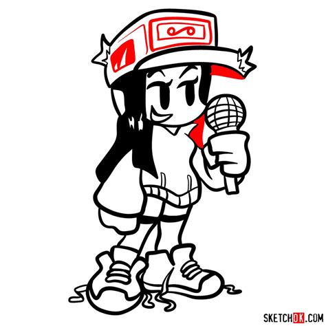 How To Draw Cassette Girl Friday Night Funkin Sketchok Easy