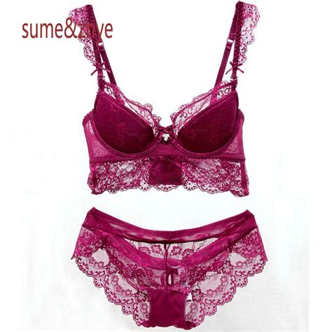 Summer 2018 Underwear Women Slip Resistant Floral Lace Bra And Pants