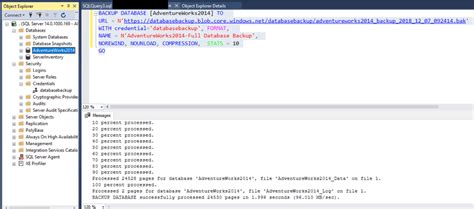 how to use azure blog storage for sql server backup and