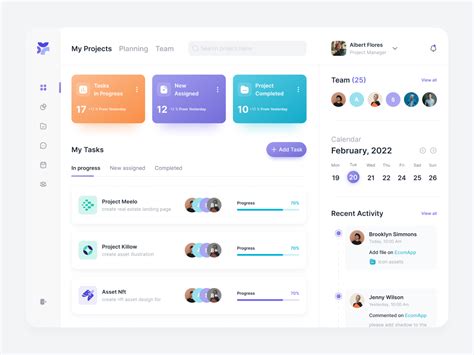 task manager dashboard ui design uplabs