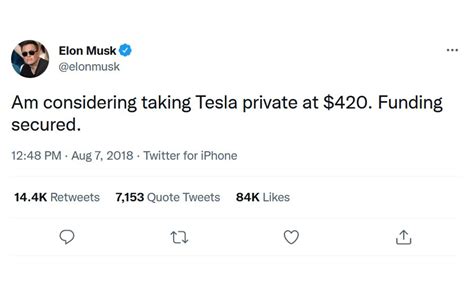 Elon Musks Tweet About Taking Tesla Private Was False U S Judge
