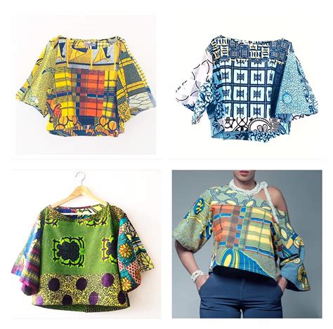 Blue Crop Top African Print Crop Top Women Summer Tops Ankara Cropped