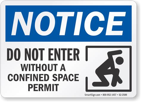 Confined Space Do Not Enter Sign