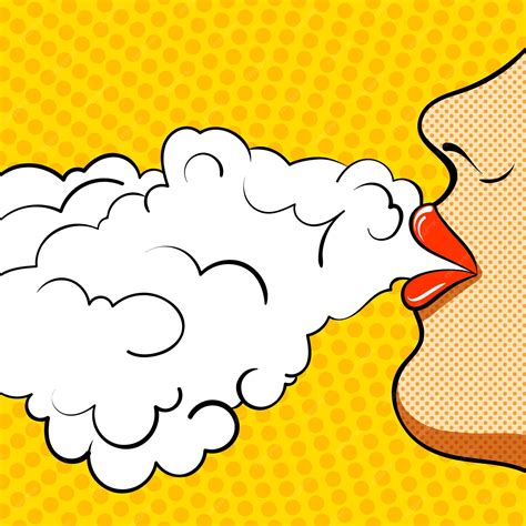 Premium Vector Poster Retro Pop Art She Smokes Vector Eps10