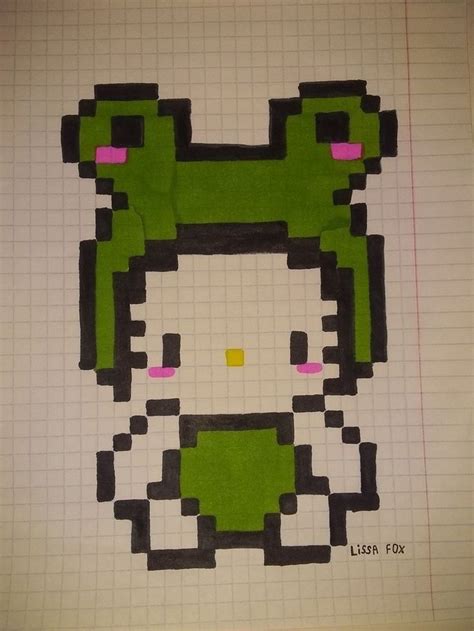 Pixel çizim Hello Kitty Drawing Kitty Drawing Easy Pixel Art
