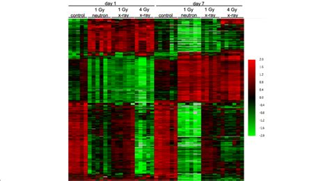 Heat Map Illustrating Relative Gene Expression At Days 1 And 7