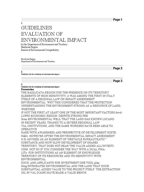 Guidelines For Environmental Impact Assessment National Environmental