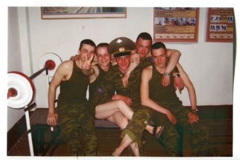 Reprint 2000s Shirtless Handsome Young Man Gay Russian Soldiers Vtg