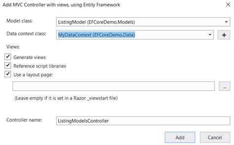 entity framework core crud example with asp mvc core