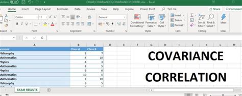 excel statistics calculating the covariance and the