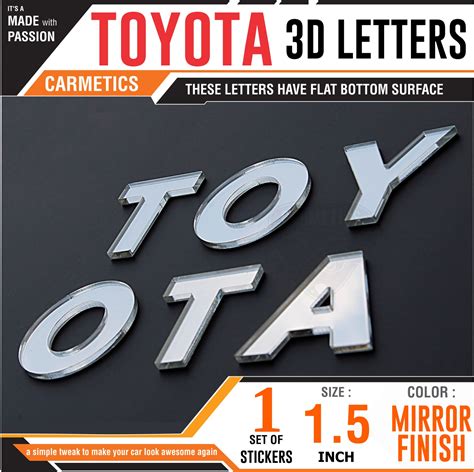 Buy Carmetics Toyota 3d Letters 3d Stickers Decals Emblem 3d Logo For