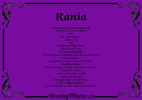 Rania Meaning Of Name
