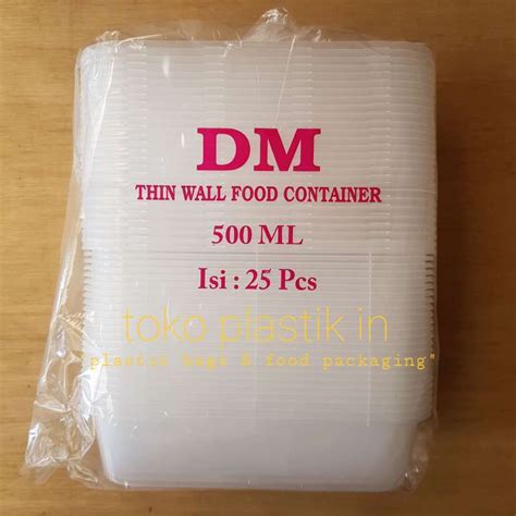 Jual Thinwall Food Container Box 500ml Persegi Kotak Makan Plastik Di