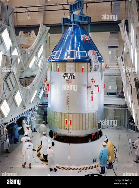 Apollo Spacecraft 101 Command Service Modules Being Moved Into Position