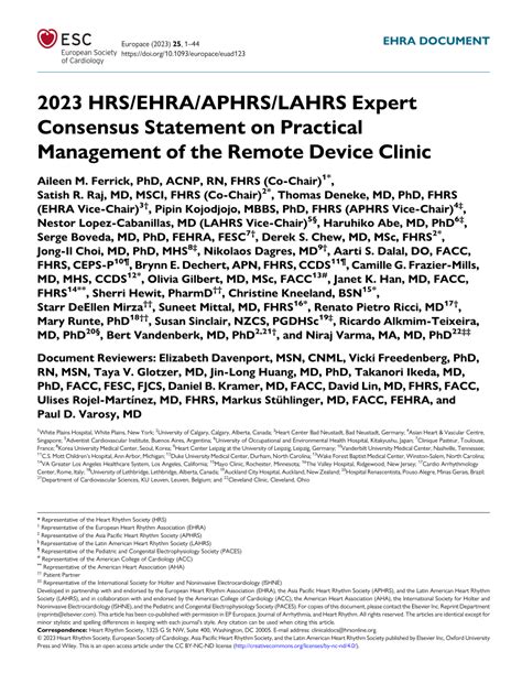 Pdf 2023 Hrs Ehra Aphrs Lahrs Expert Consensus Statement On Practical