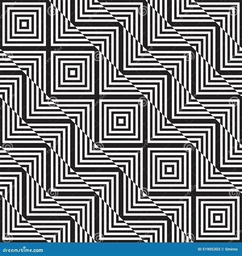 Black And White Abstract Geometric Pattern Optical Illusion Stock